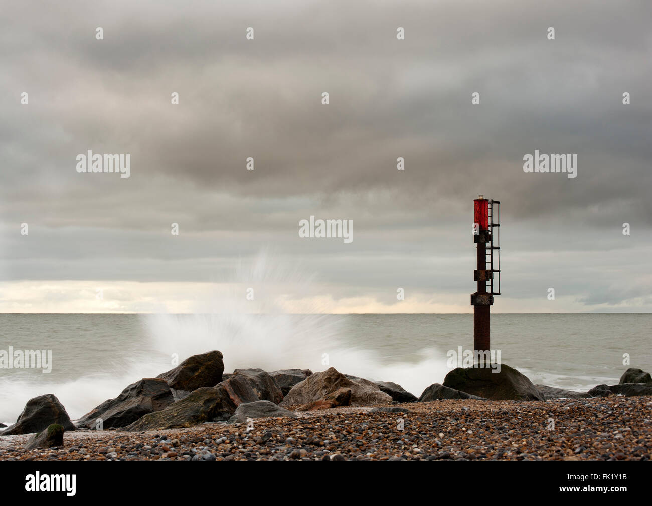 Marker on the Beach Stock Photo - Alamy