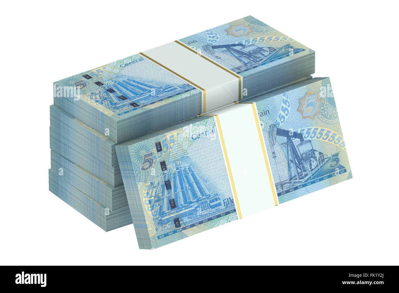 packs of Bahraini dinars isolated on white background Stock Photo - Alamy