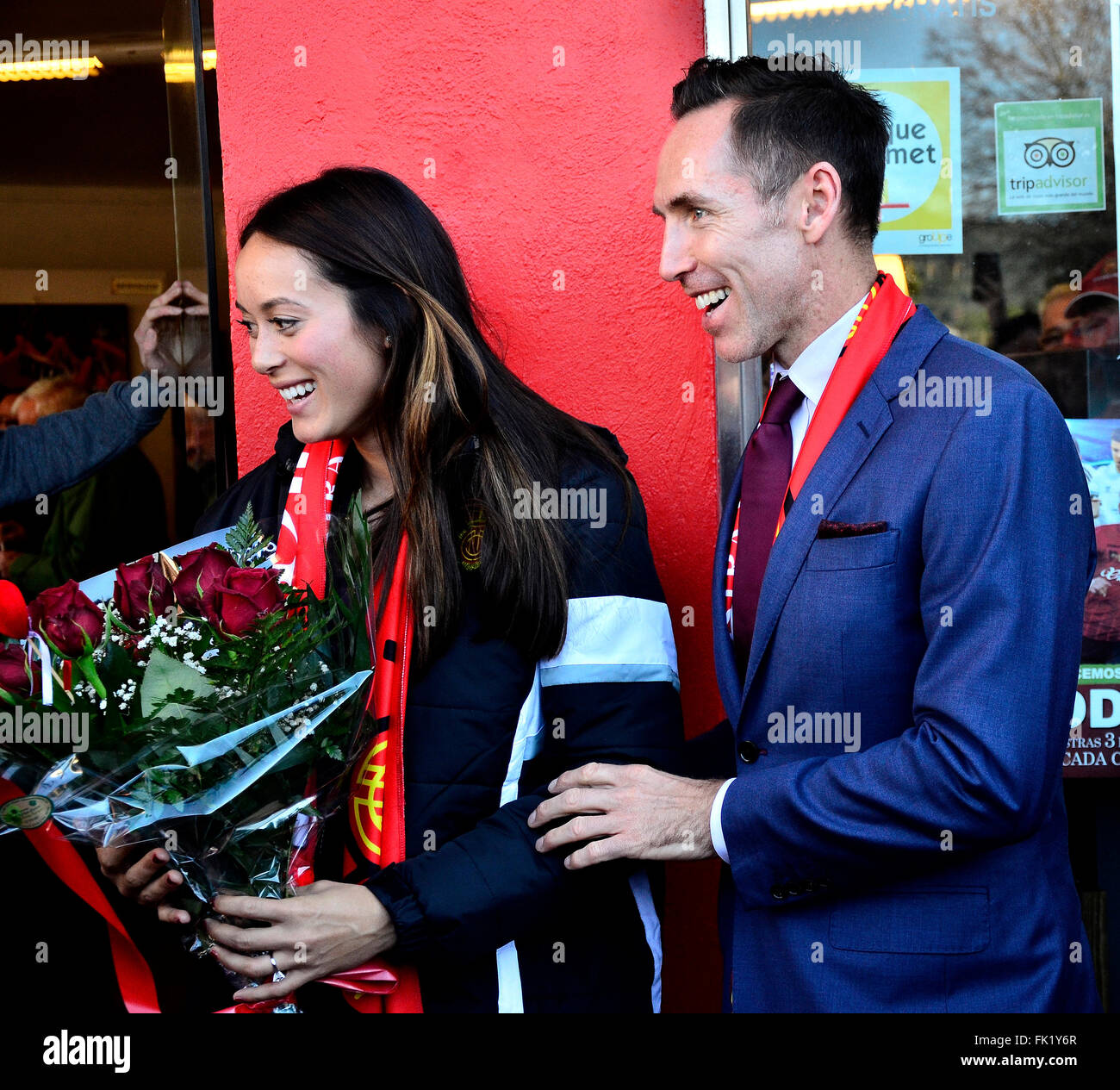 Mallorca, Spain. 5th March, 2016. Steve Nash with his fiancee Lilla ...