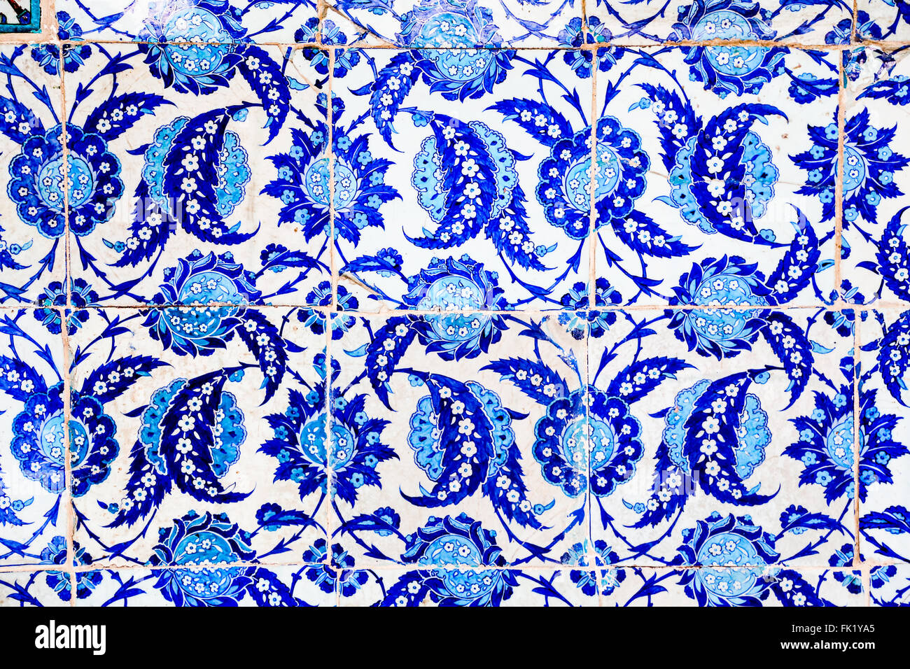 Turkish Blue Tile in Rustem Pasa Mosque, Istanbul, Turkey Stock Photo ...