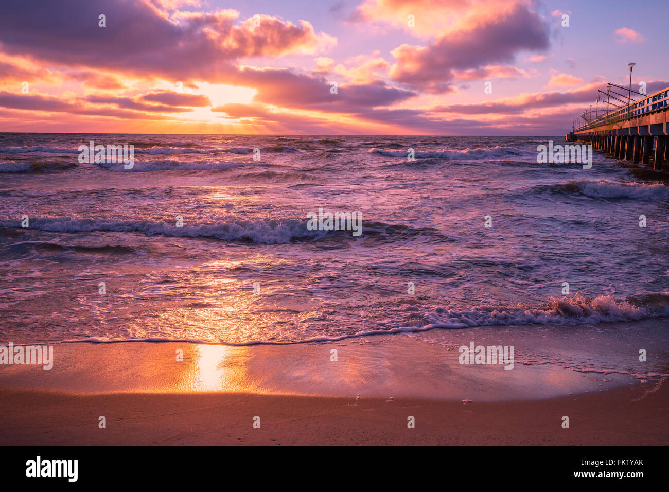Sunset over sea Stock Photo - Alamy