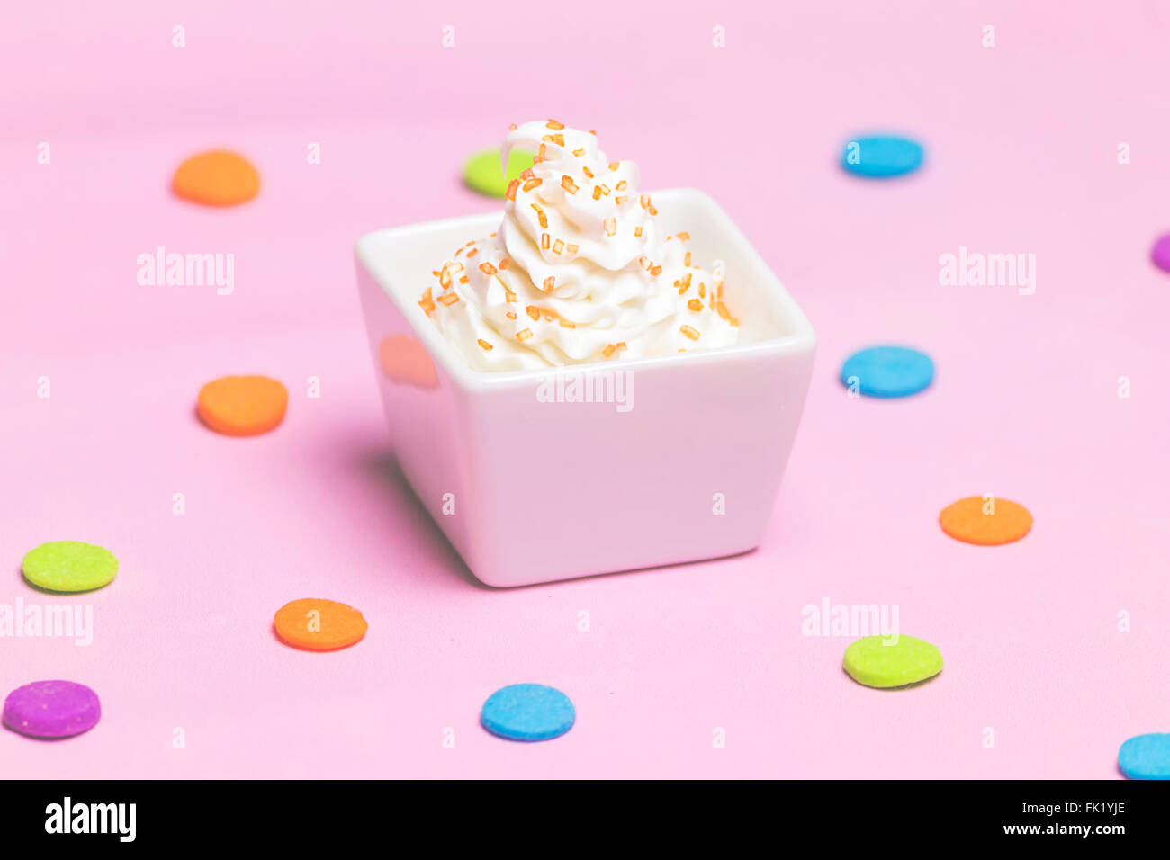 Celebration Dessert on Confetti Background Stock Photo - Alamy