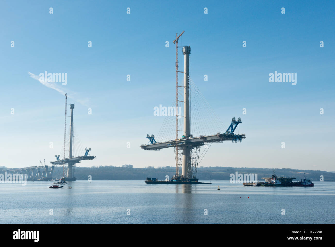 Construction of the Forth Replacement Road Bridge. Also known as the ...