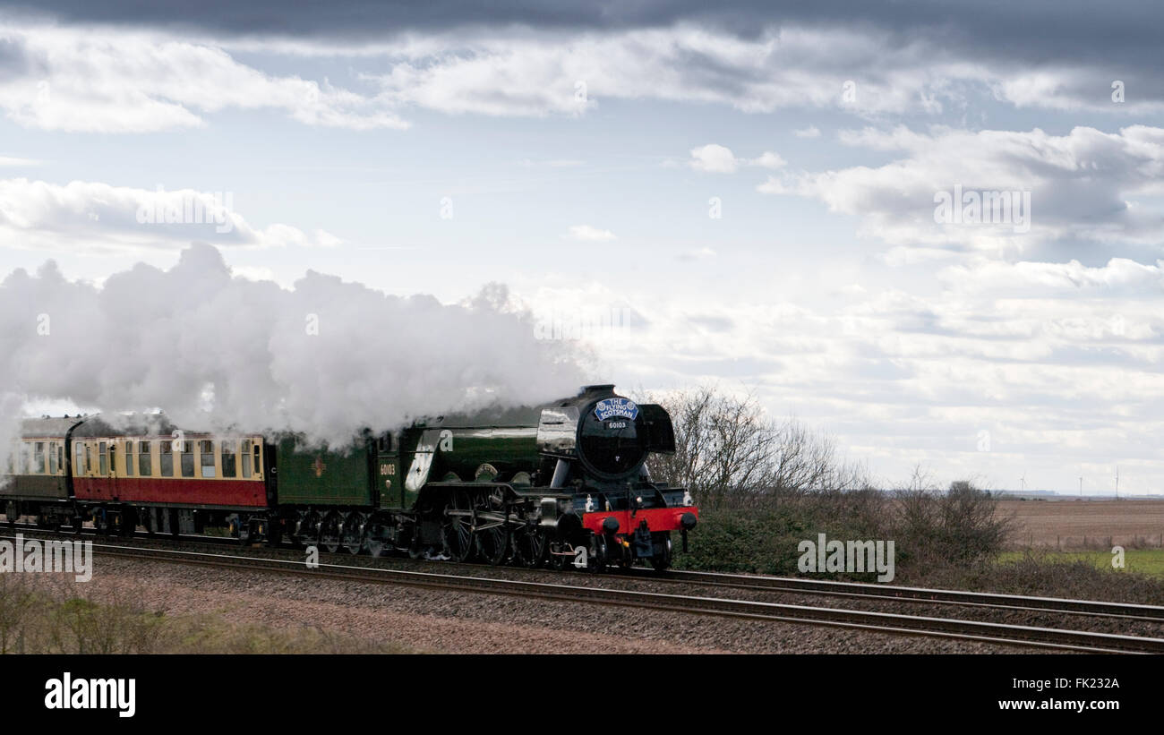The Flying Scotsman Steam Train on its inaugural run between London ...