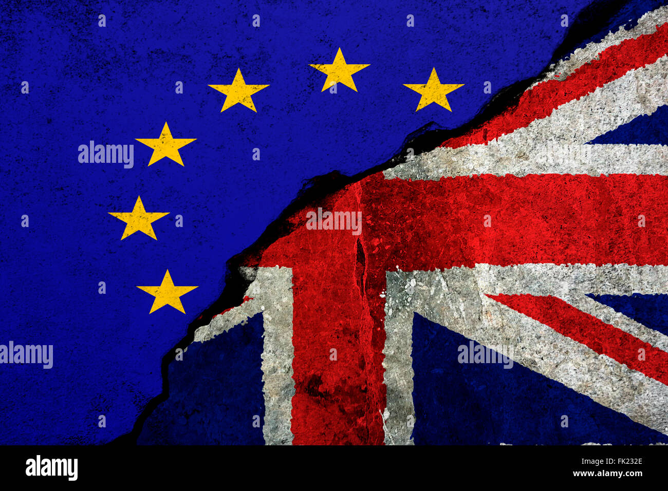 Brexit: Flags of the United Kingdom and the European Union to ...