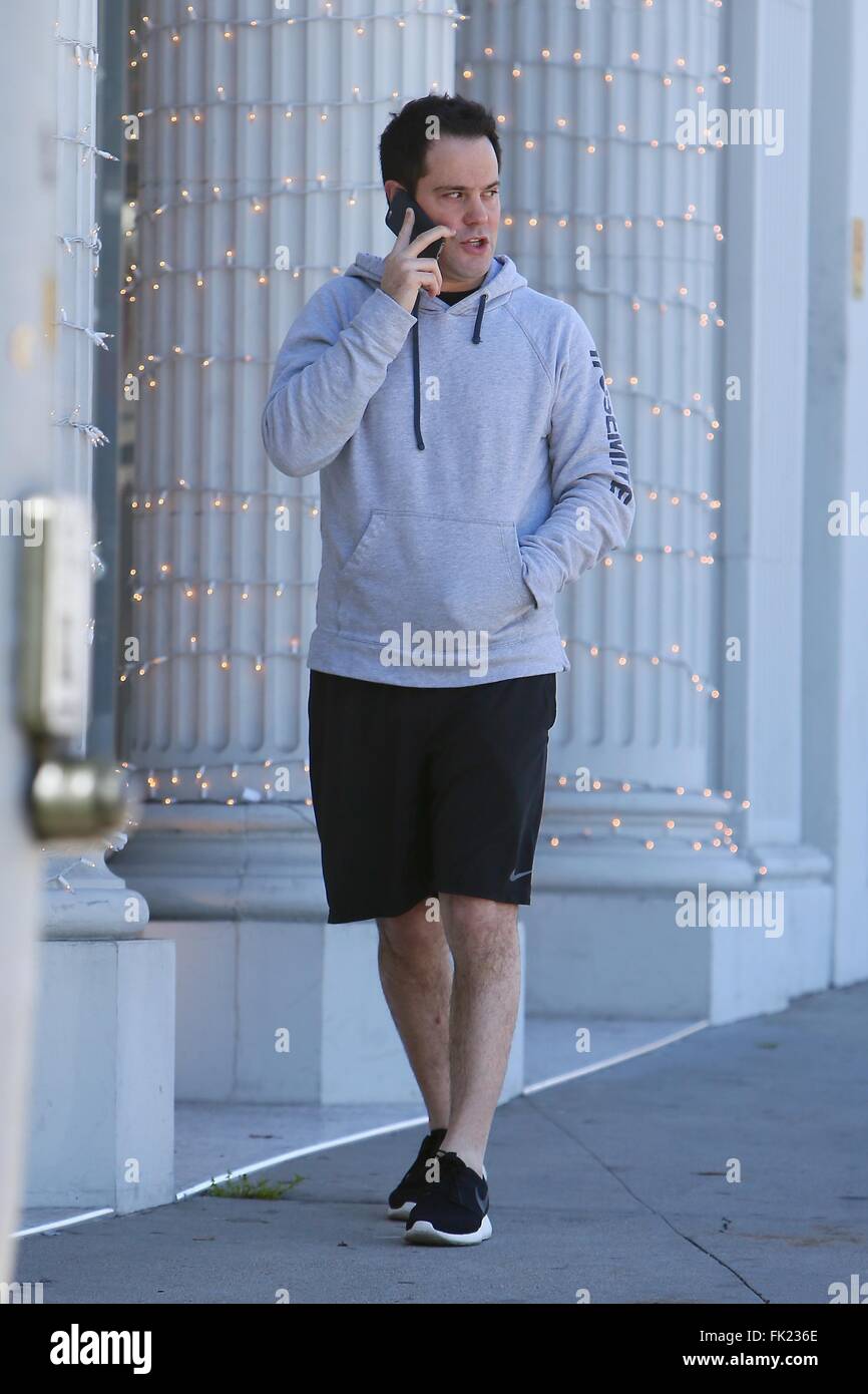 Mike Comrie seen out and about in Beverly Hills talking on his mobile ...