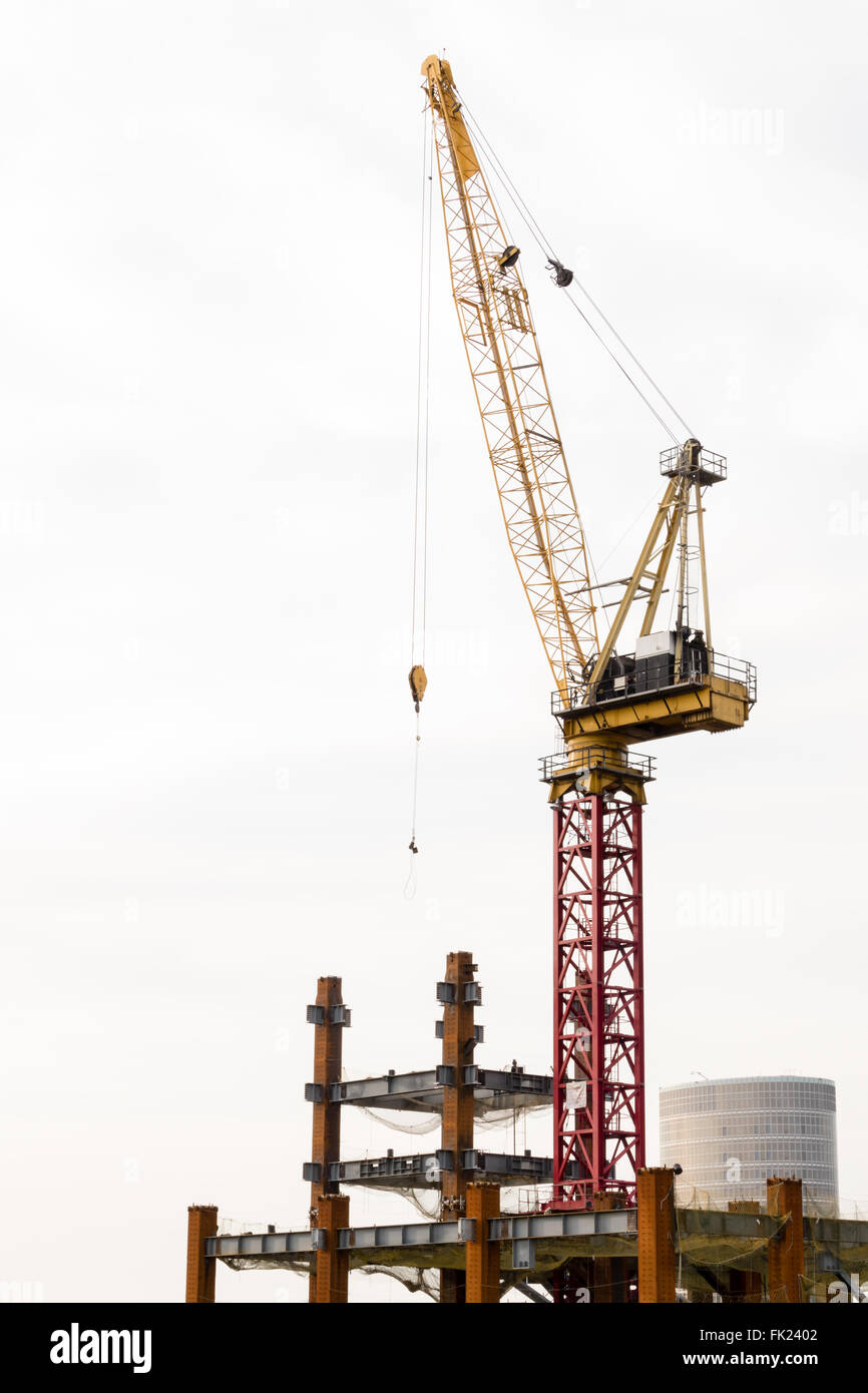 Buildings construction site crane lifting beam hi-res stock photography ...