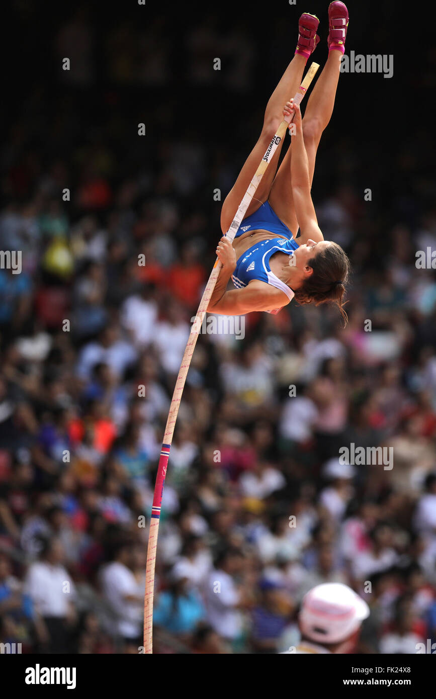 Ekaterini Stefanidi of Greece competes in the Women's Pole Vault Stock ...