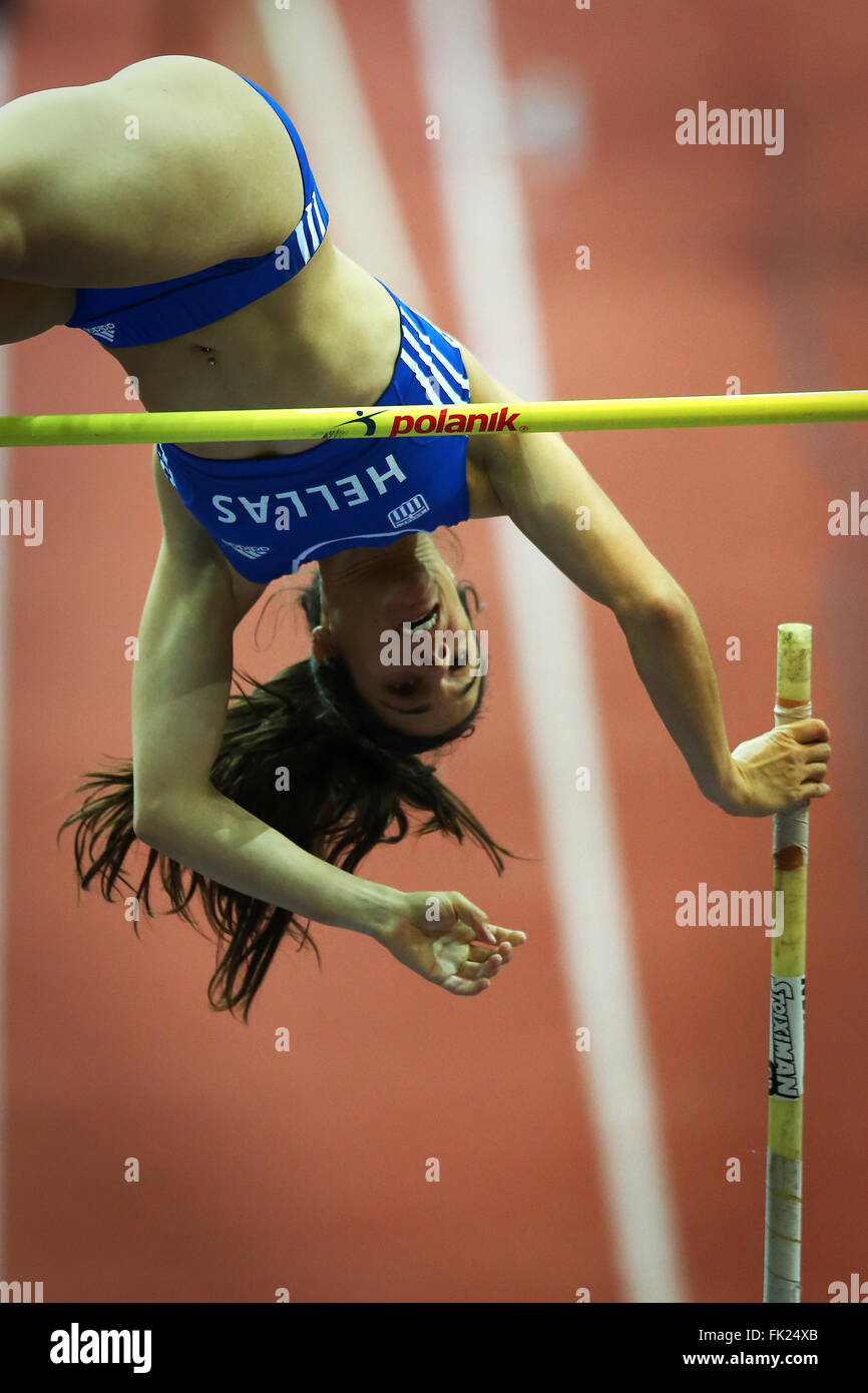 Ekaterini Stefanidi of Greece competes in the Women's Pole Vault Stock ...