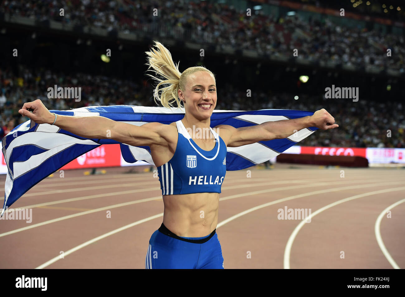 Nikoleta Kyriakopoulou from Greece competes at the women's Pole Vault ...