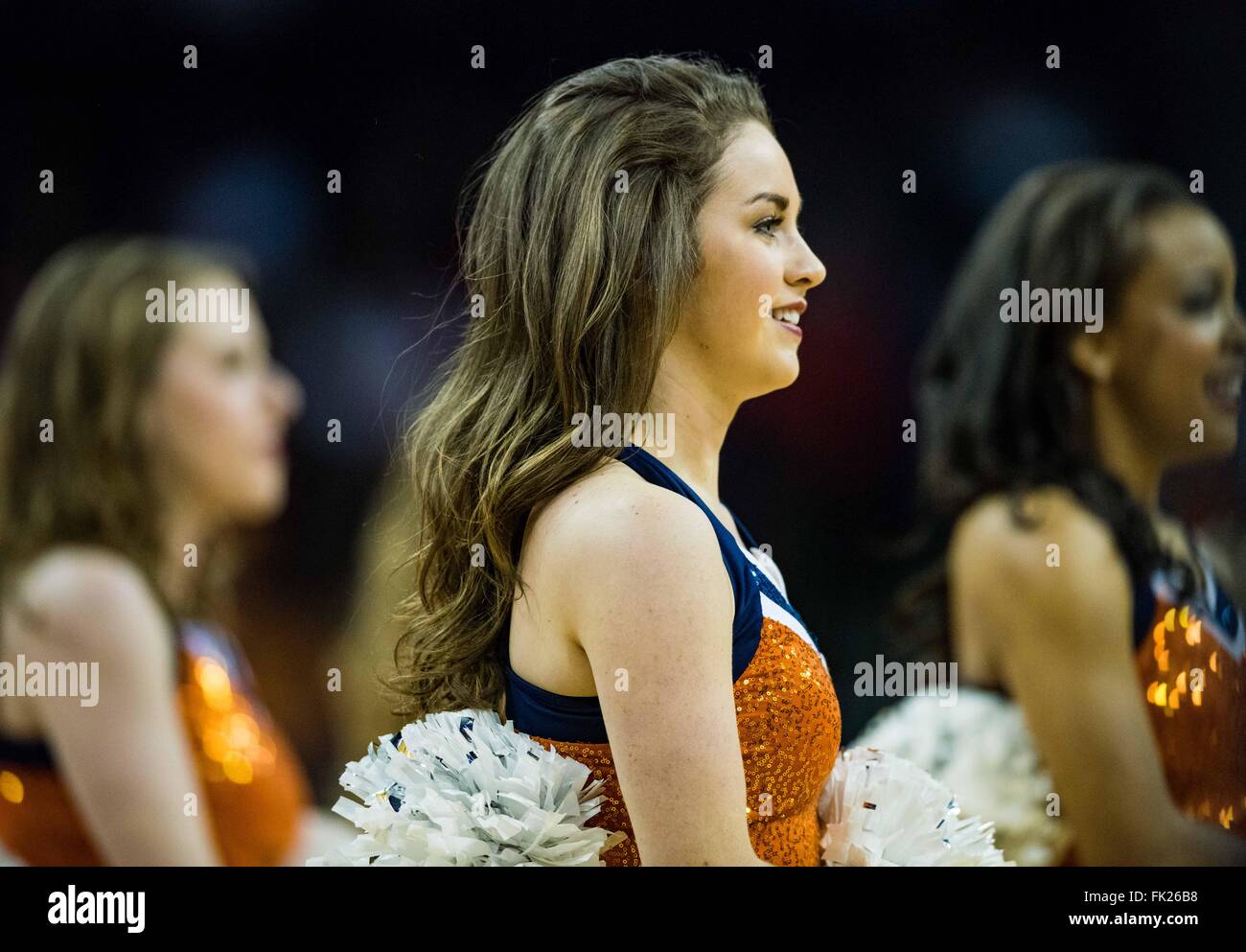 A UVA cheerleader during the NCAA Basketball game between the ...