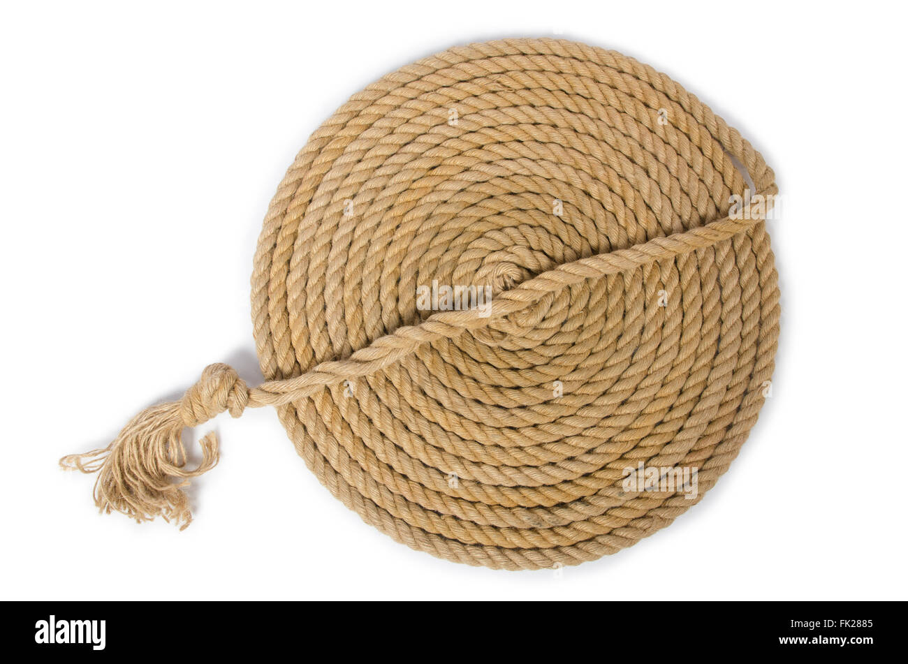 Concept with long hemp rope Stock Photo - Alamy