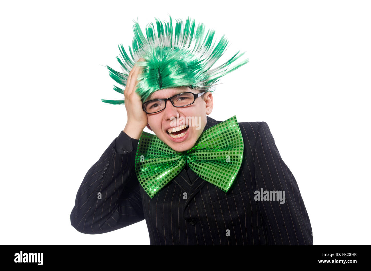 Funny man with mohawk hairstyle Stock Photo - Alamy