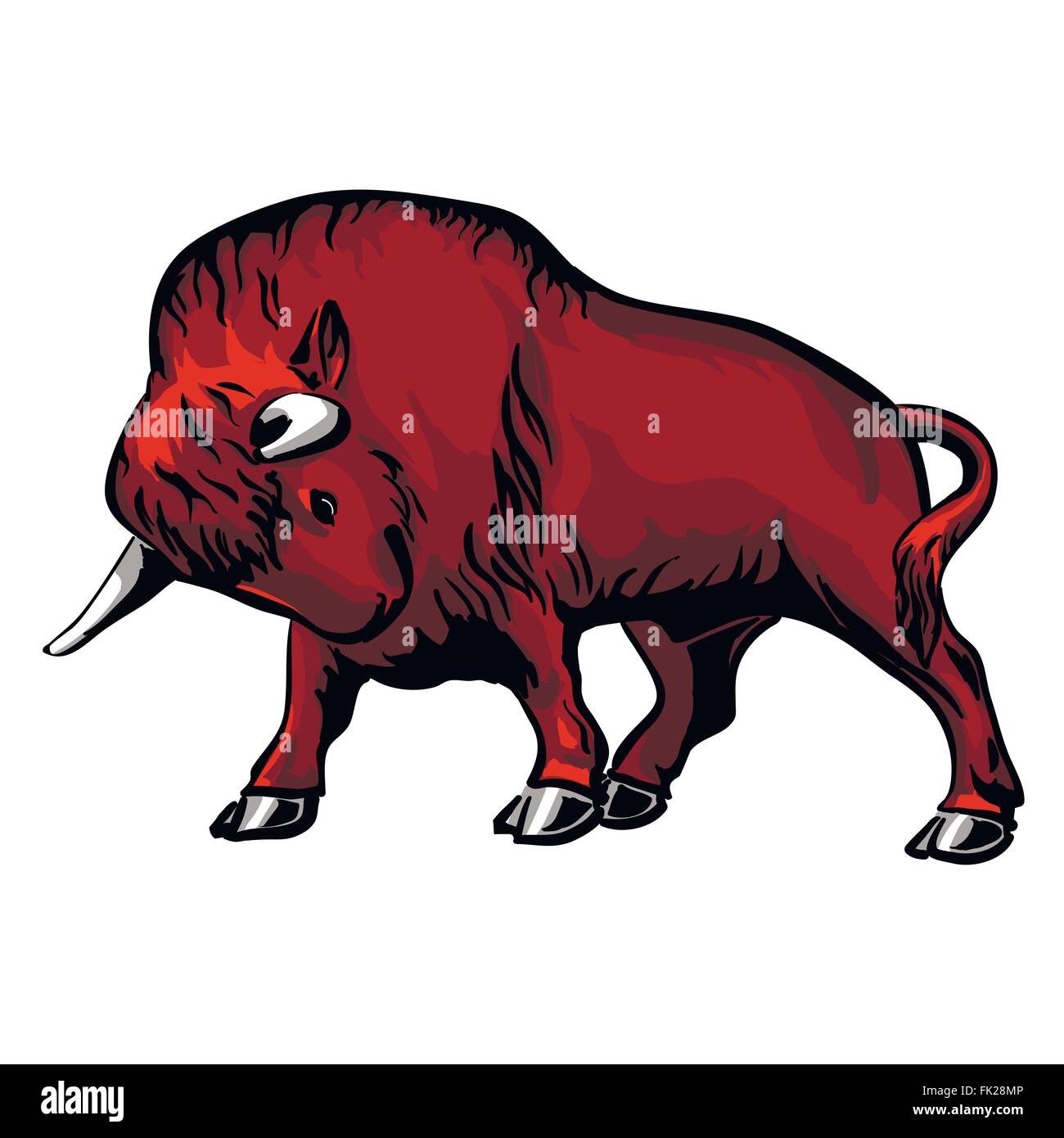 Bison in national park Stock Vector Images - Alamy
