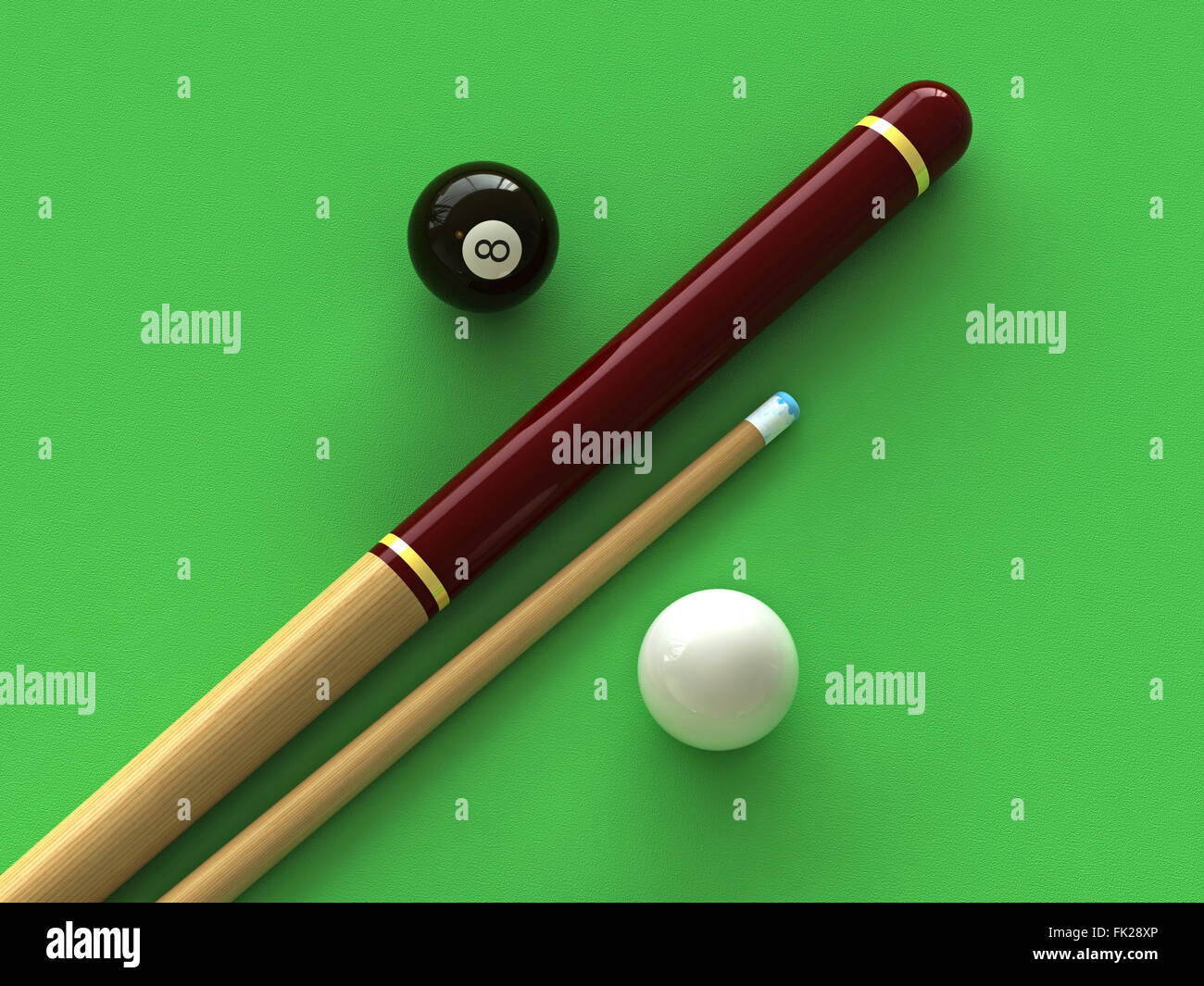 3d render of billiard balls and table Stock Photo - Alamy