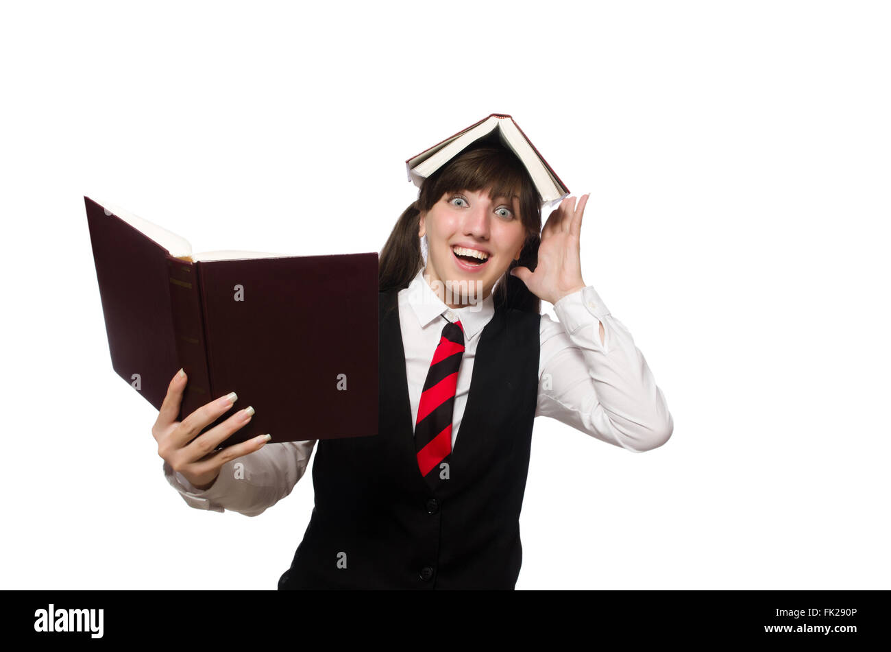 Funny nerd student isolated on white Stock Photo - Alamy