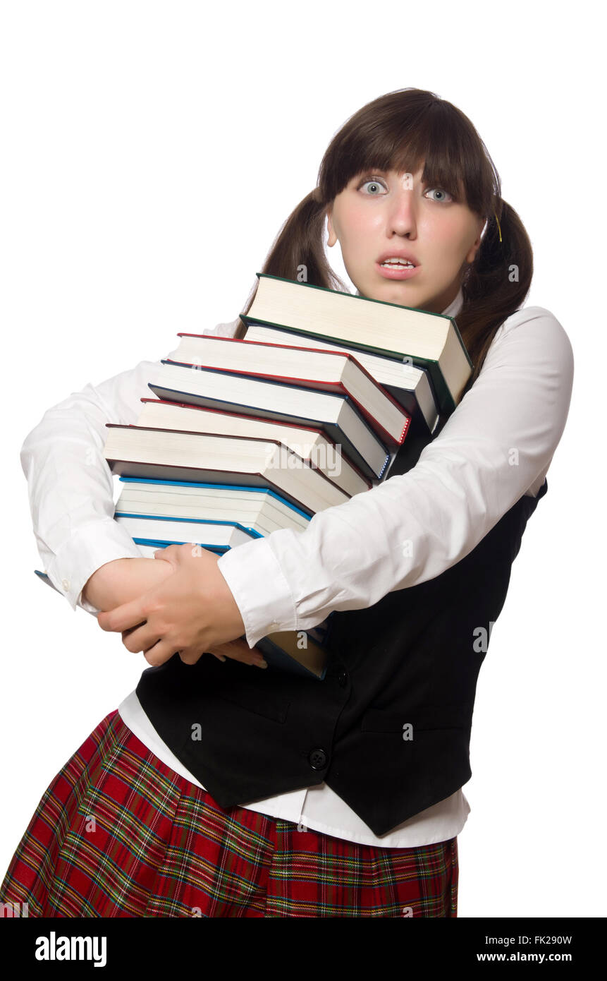 Funny nerd student isolated on white Stock Photo - Alamy