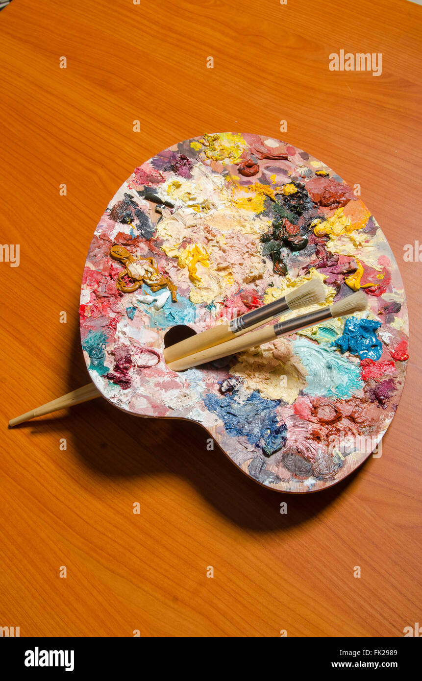 Artist palette in art concept Stock Photo - Alamy