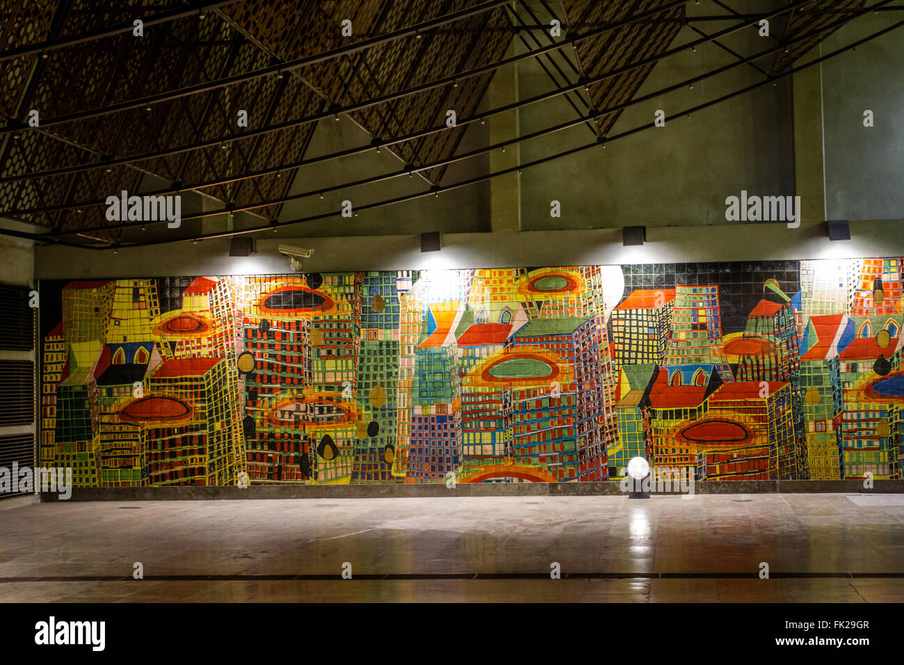 Metro station art, Lisbon, Portugal Stock Photo - Alamy