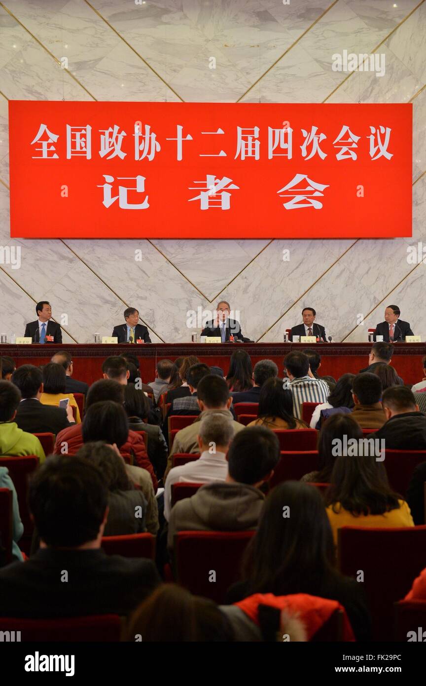 Beijing, China. 6th Mar, 2016. Li Yining, Chen Xiwen, Yi Gang, Chang ...