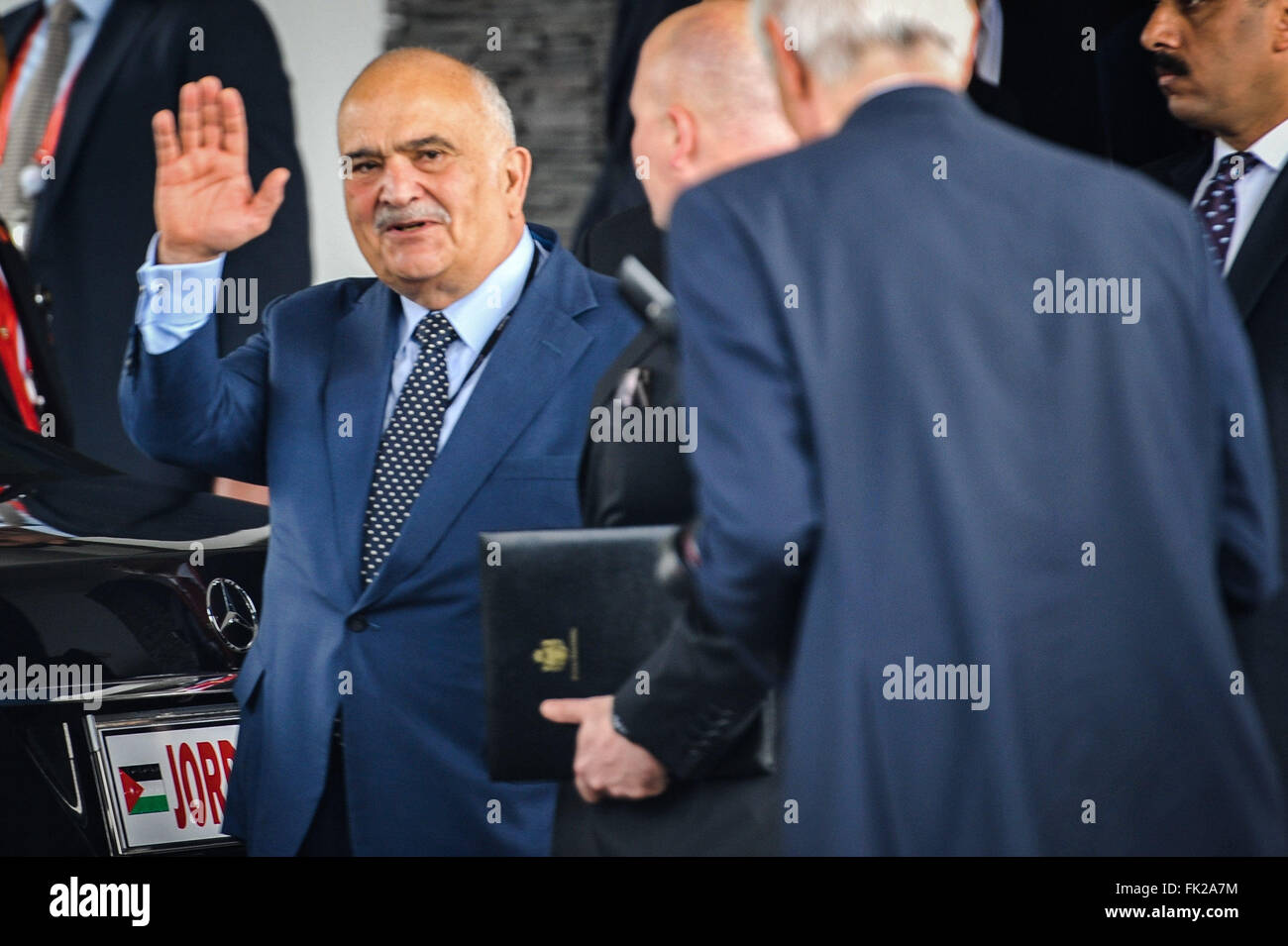 Jakarta. 6th Mar, 2016. Jordan Prince El Hassan Bin Talal (L) arrives ...