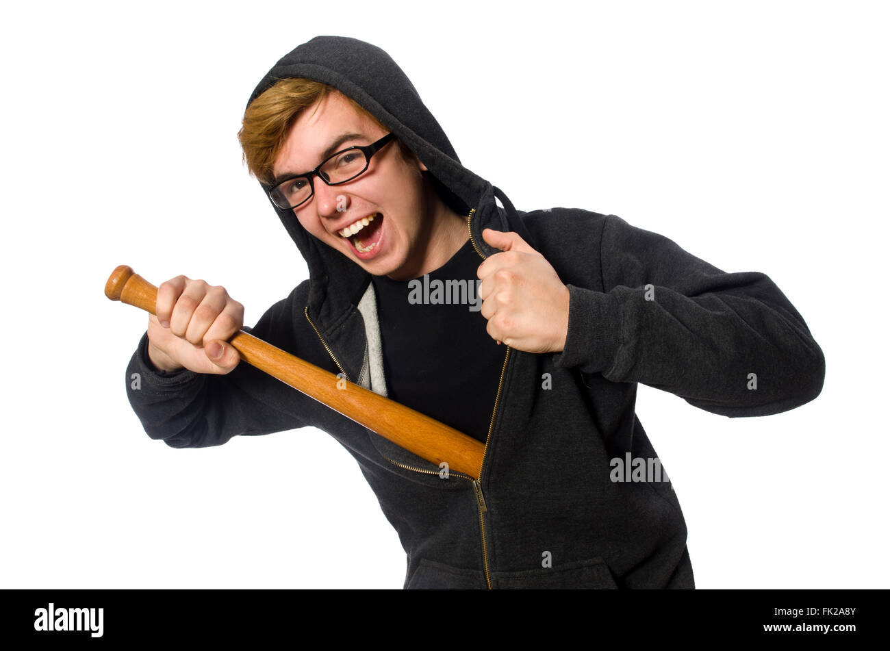 Aggressive man baseball bat hi-res stock photography and images - Alamy