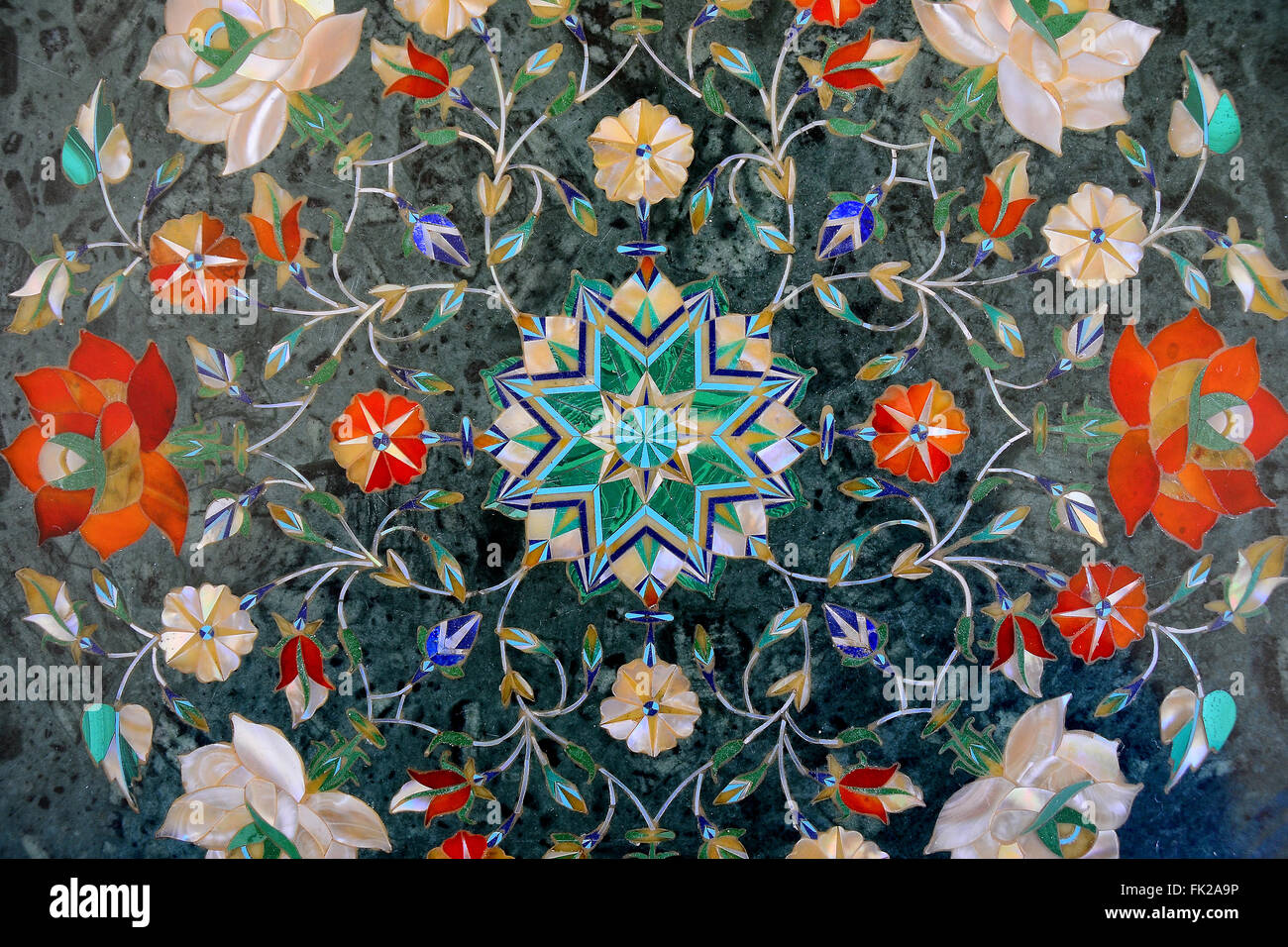 Stone flower mosaic Stock Photo - Alamy