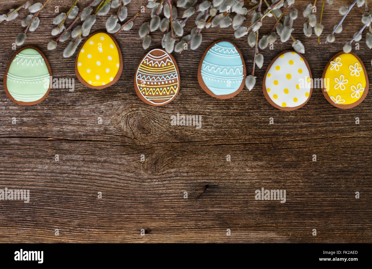 Easter border with eggs Stock Photo - Alamy