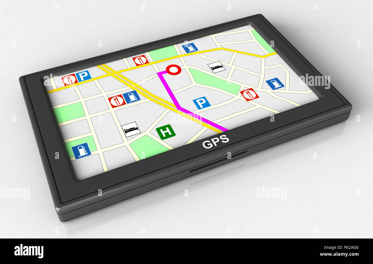 3d render of GPS navigation device on white background Stock Photo - Alamy