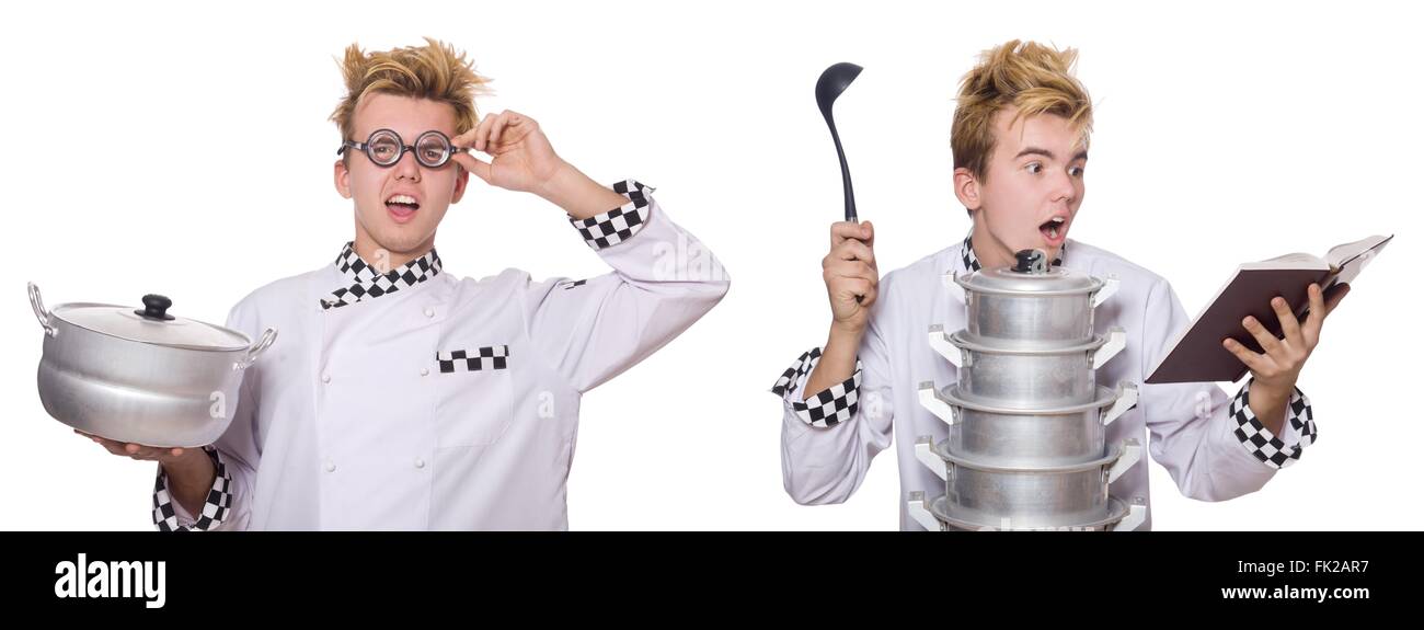 Set of photos with funny cook Stock Photo - Alamy