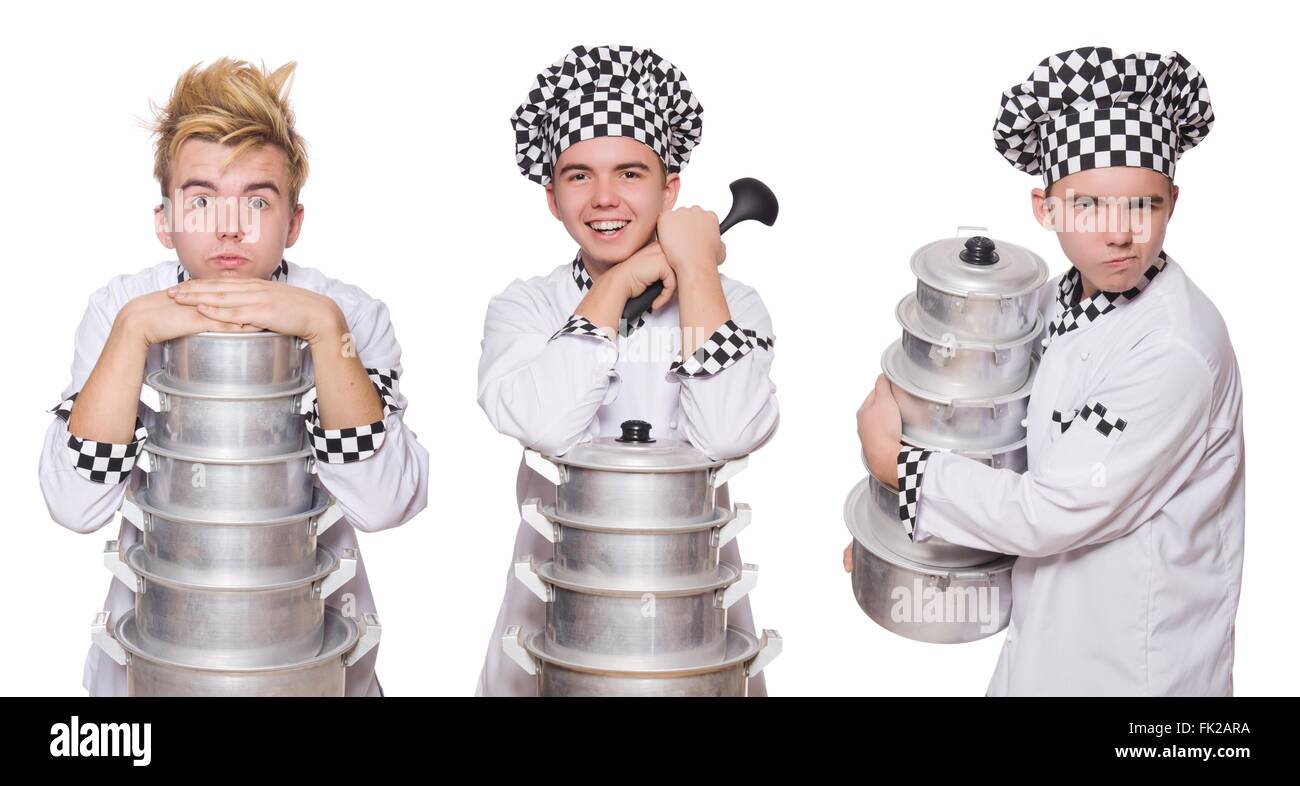 Set of photos with funny cook Stock Photo - Alamy