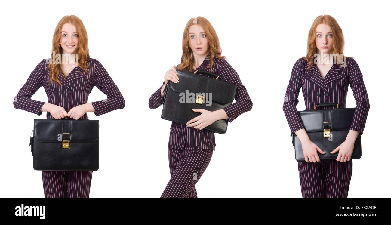 Business lady in various poses isolated on white Stock Photo - Alamy