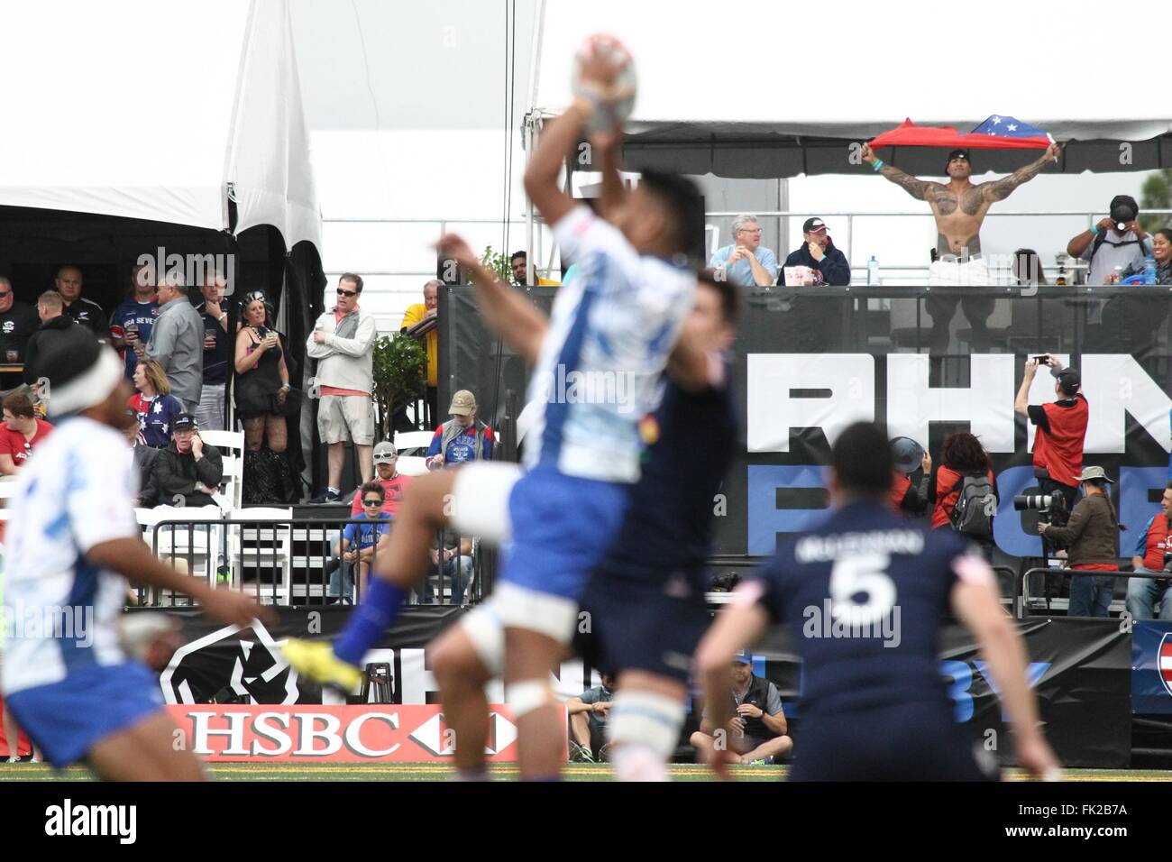 Las Vegas, NV, USA. 5th Mar, 2016. Male model Hio Pelesasa waves the ...