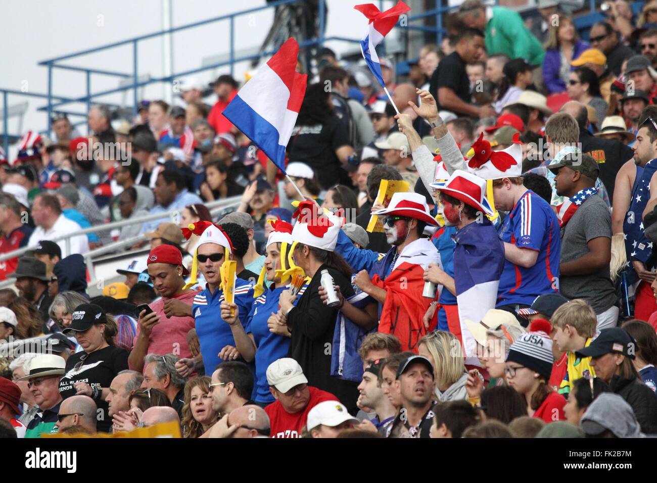 Las Vegas, NV, USA. 5th Mar, 2016. France rugby fans in attendance for ...