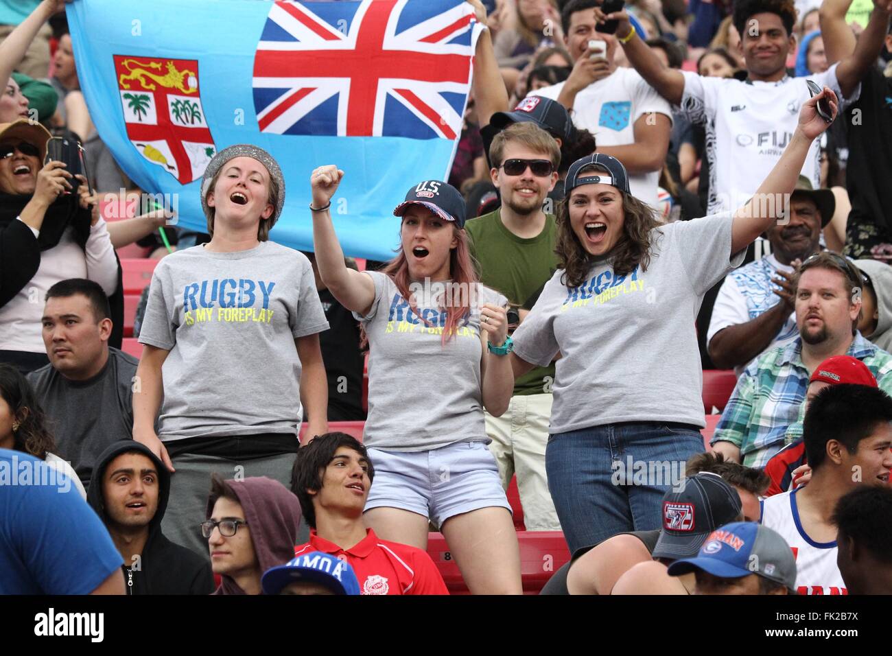 Las Vegas, NV, USA. 5th Mar, 2016. Female fans wearing rugby shirts in ...