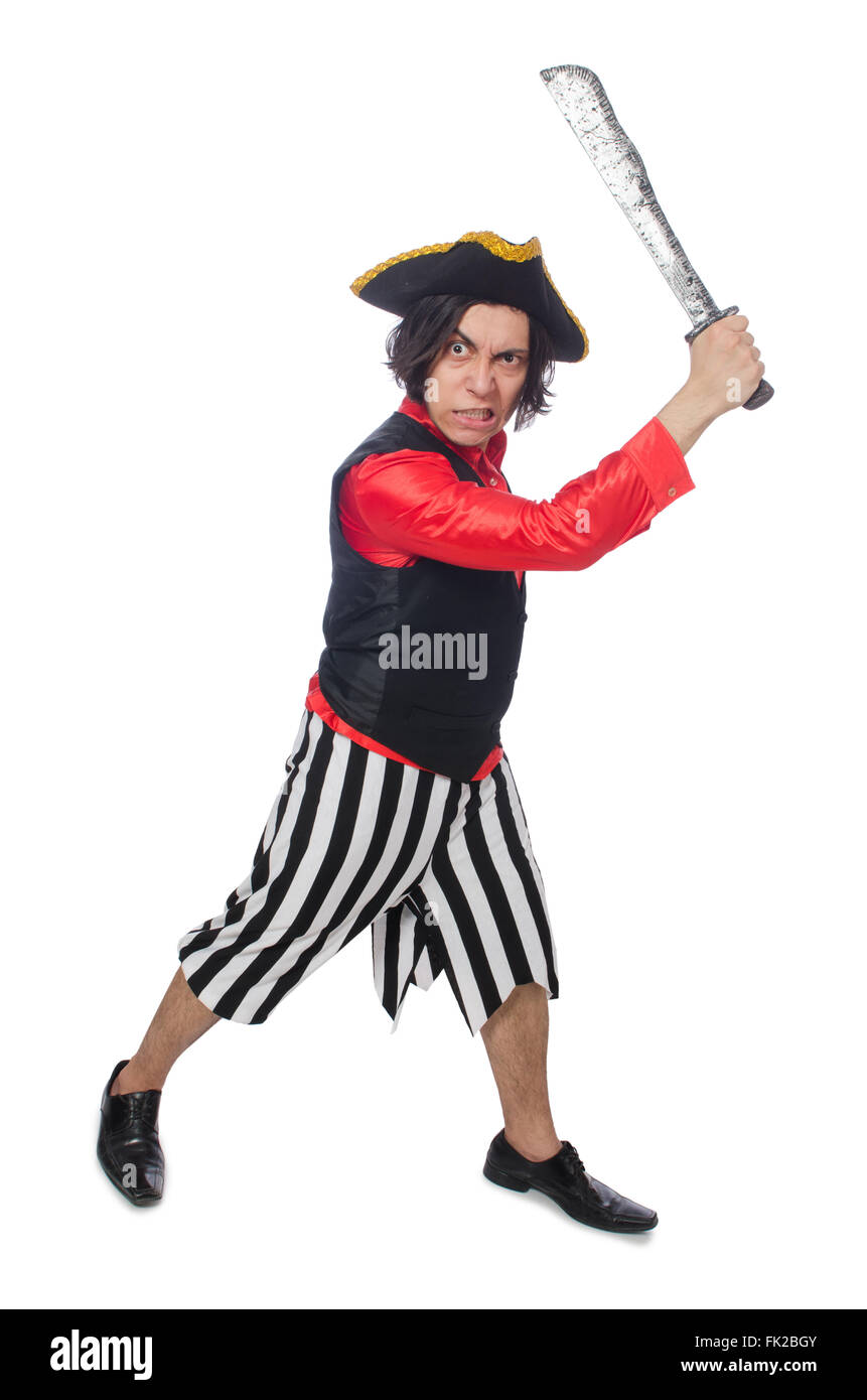 Funny pirate isolated on the white Stock Photo - Alamy