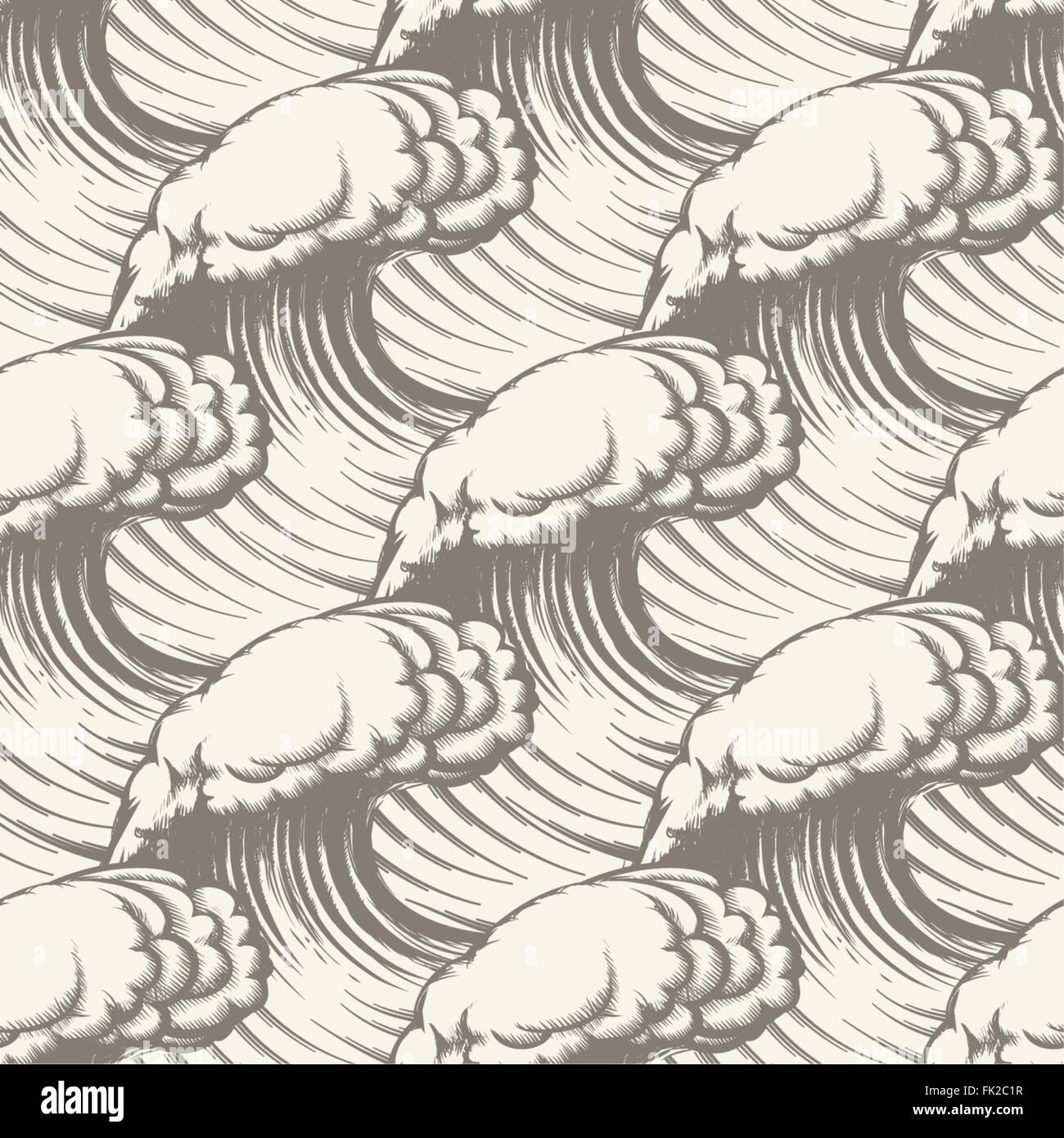 Seamless pattern with hand drawn waves Stock Vector Image & Art - Alamy