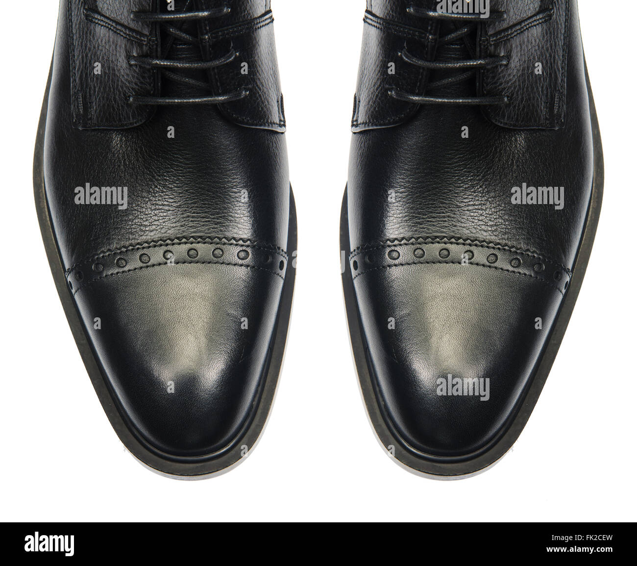 Tip of male shoes isolated on white Stock Photo - Alamy