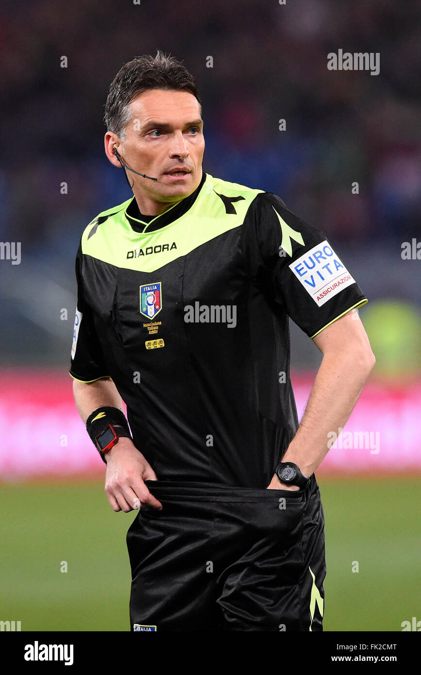 Rome, Italy. 04th Mar, 2016. Referee Massimiliano Irrati in action ...