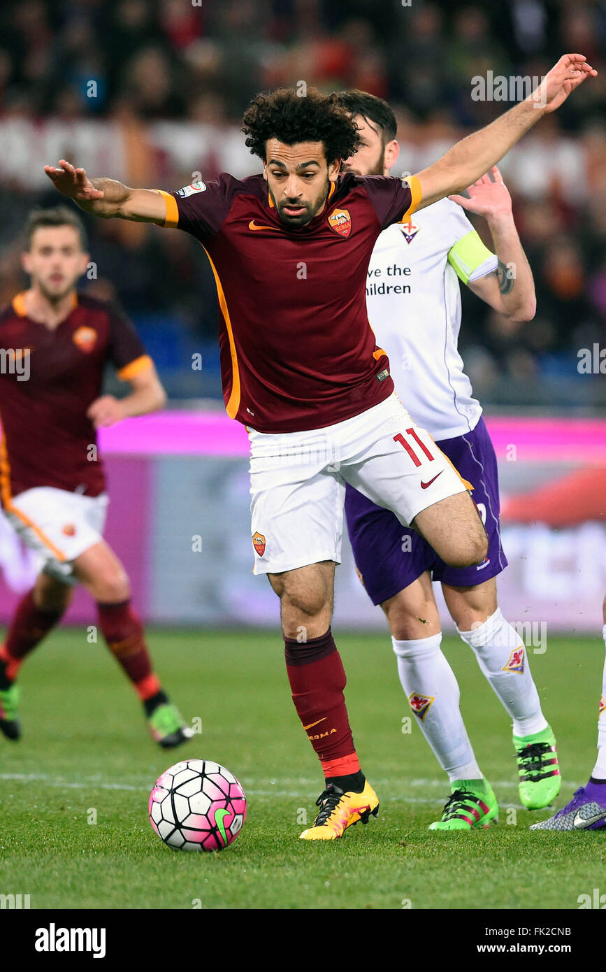 Rome, Italy. 04th Mar, 2016. Mohamed Salah of Roma in action during the ...