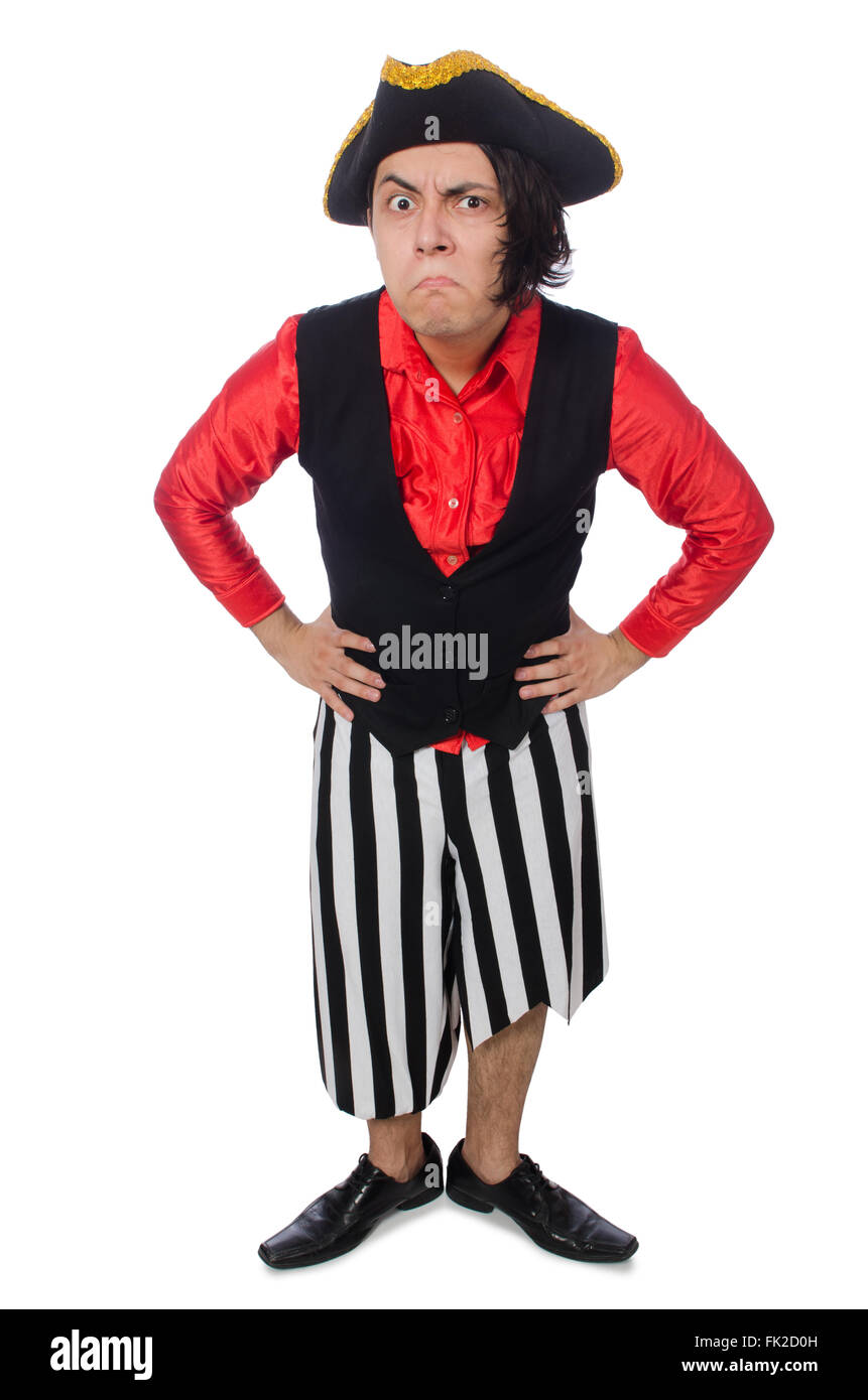 Funny pirate isolated on the white Stock Photo - Alamy