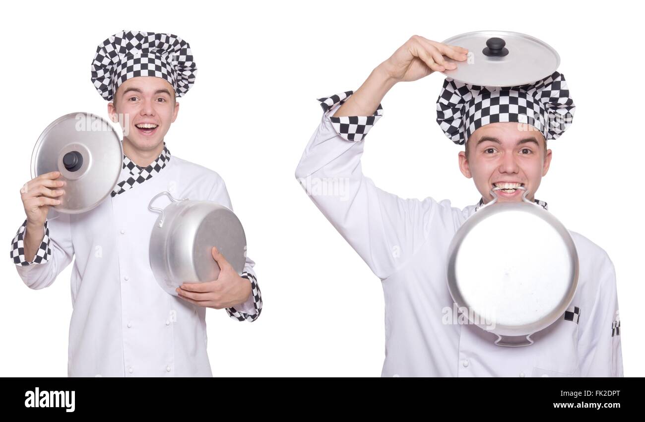 Set of photos with funny cook Stock Photo - Alamy