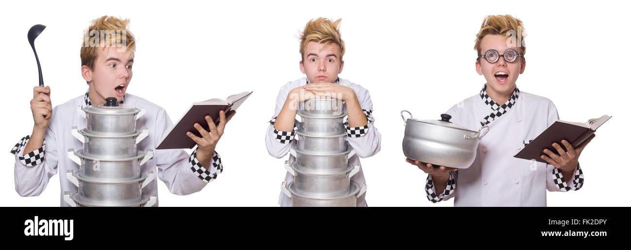 Set of photos with funny cook Stock Photo - Alamy