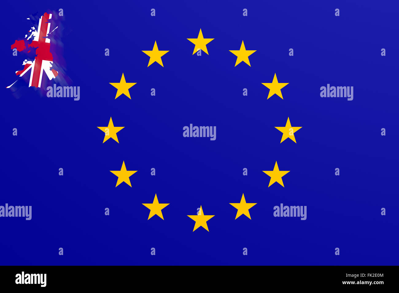 Brexit: Flags of the United Kingdom and the European Union to ...