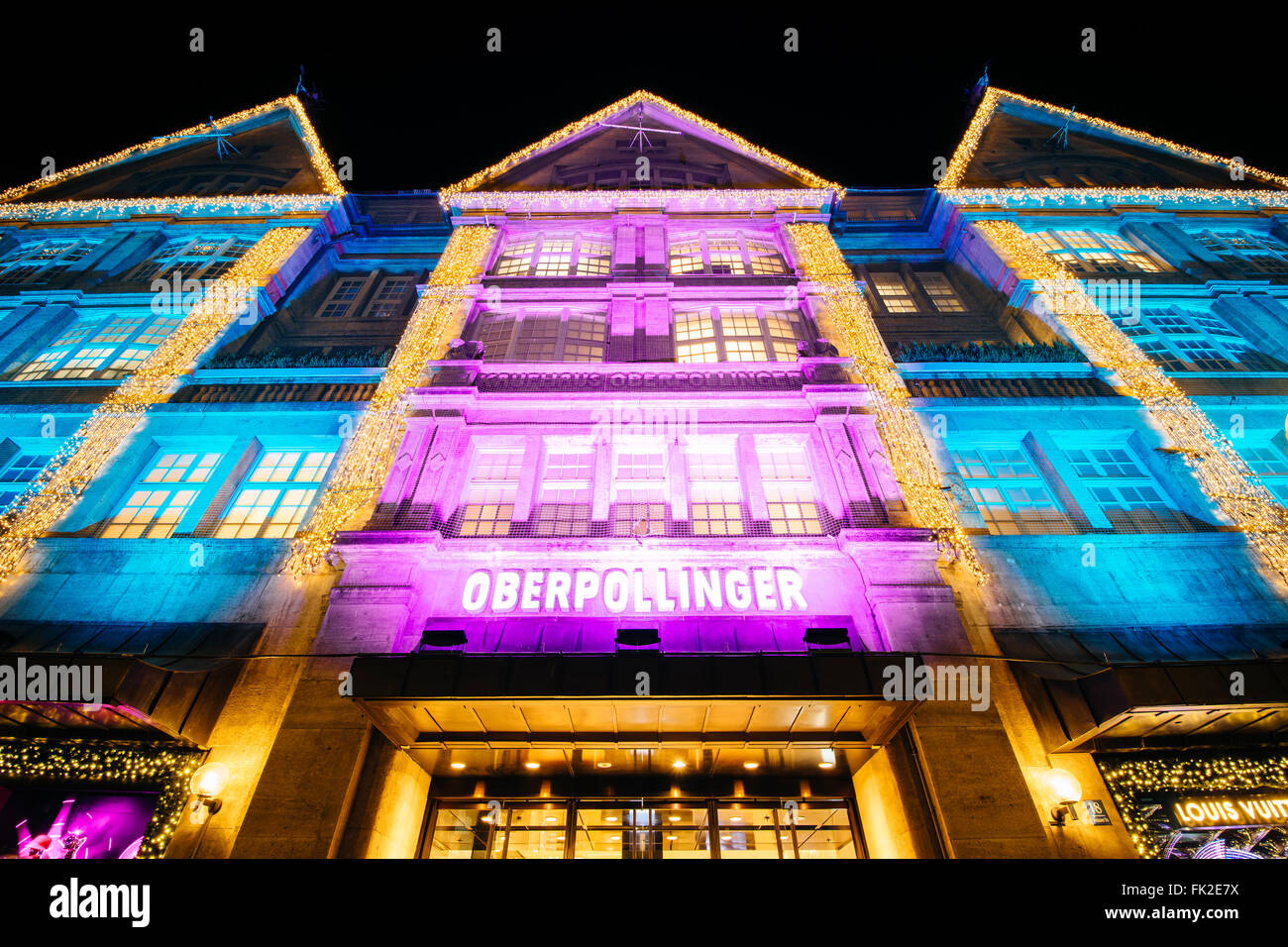 Oberpollinger at night, in Munich, Germany Stock Photo - Alamy