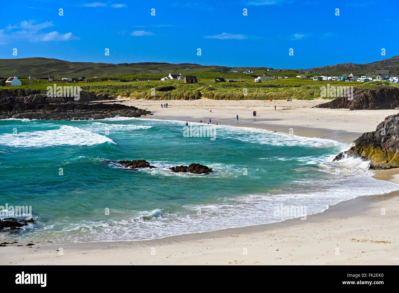 Beach at the Clachtoll Bay, Clatchtoll, Assynt, Scotland, United ...
