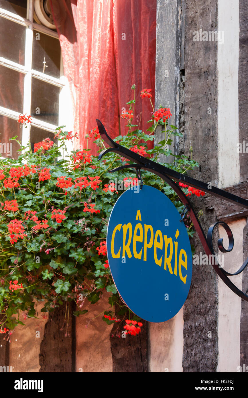 Creperie Sign. Crepes are traditional from Brittany, France Stock Photo ...