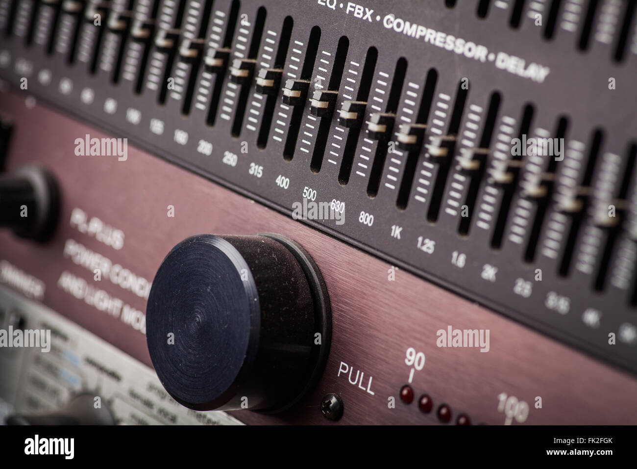 Color image of many buttons in a sound recording studio Stock Photo - Alamy