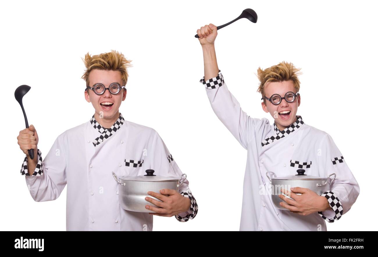 Set of photos with funny cook Stock Photo - Alamy