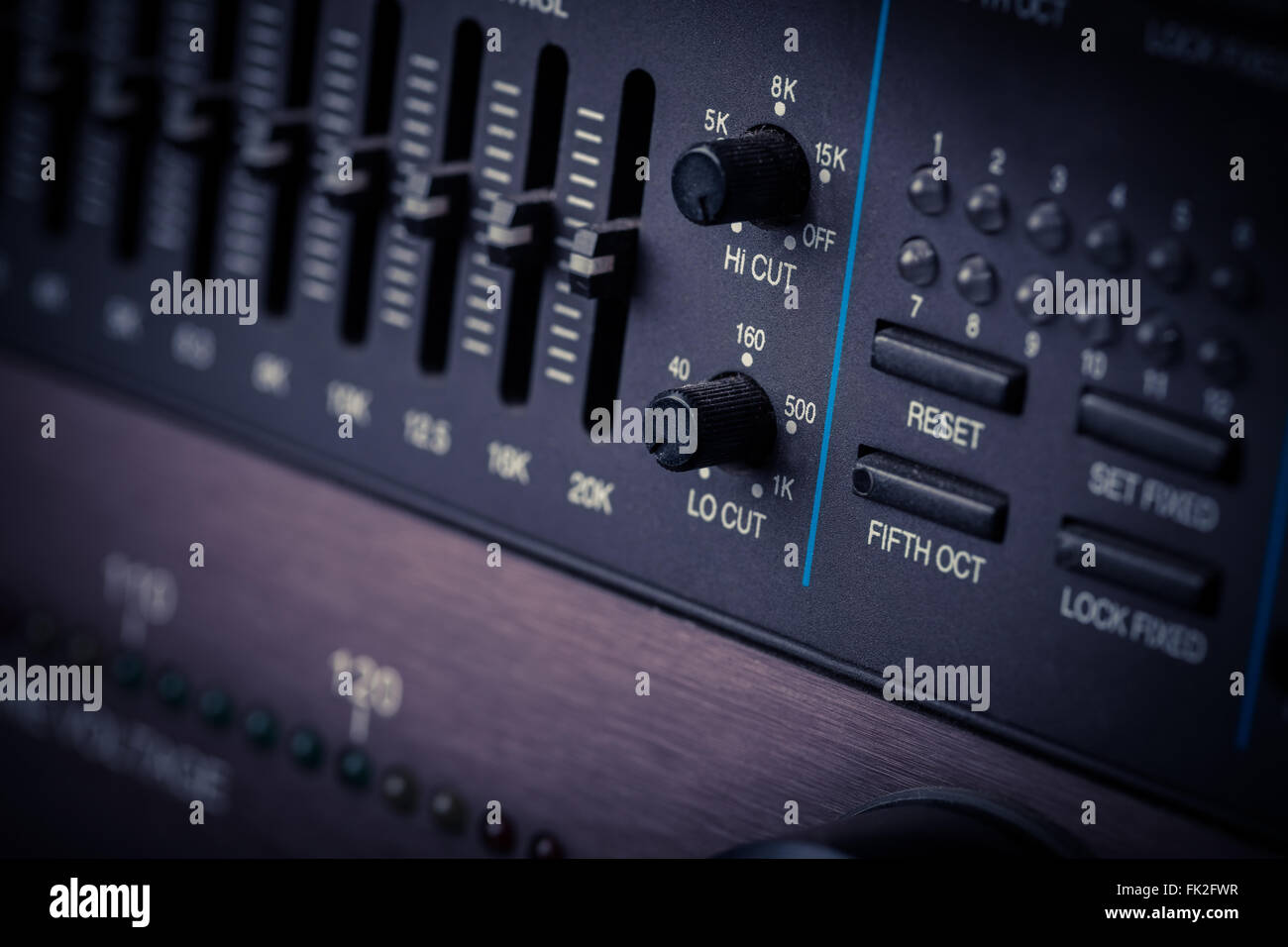 Color image of many buttons in a sound recording studio Stock Photo - Alamy